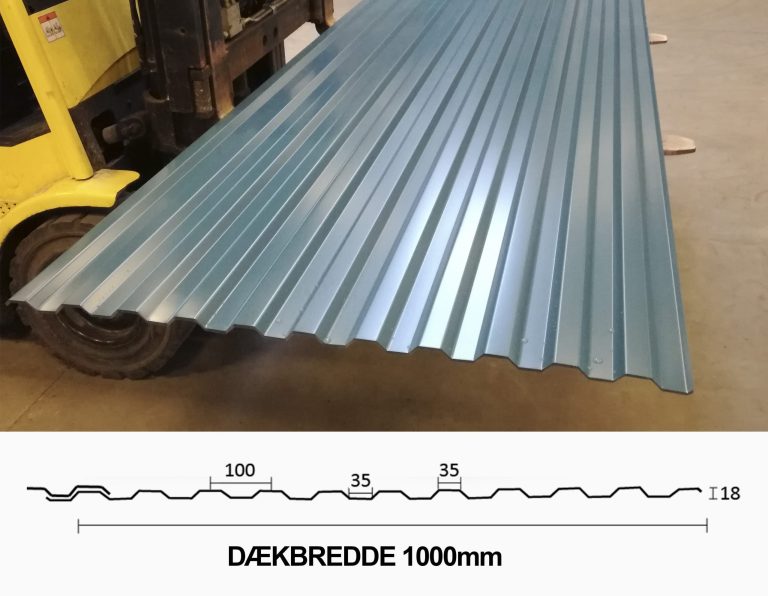 TP20 Trapezplade Blå Ral 5001, 0,5mm, B 1,00 x L 3,00 meter | Profil Tech