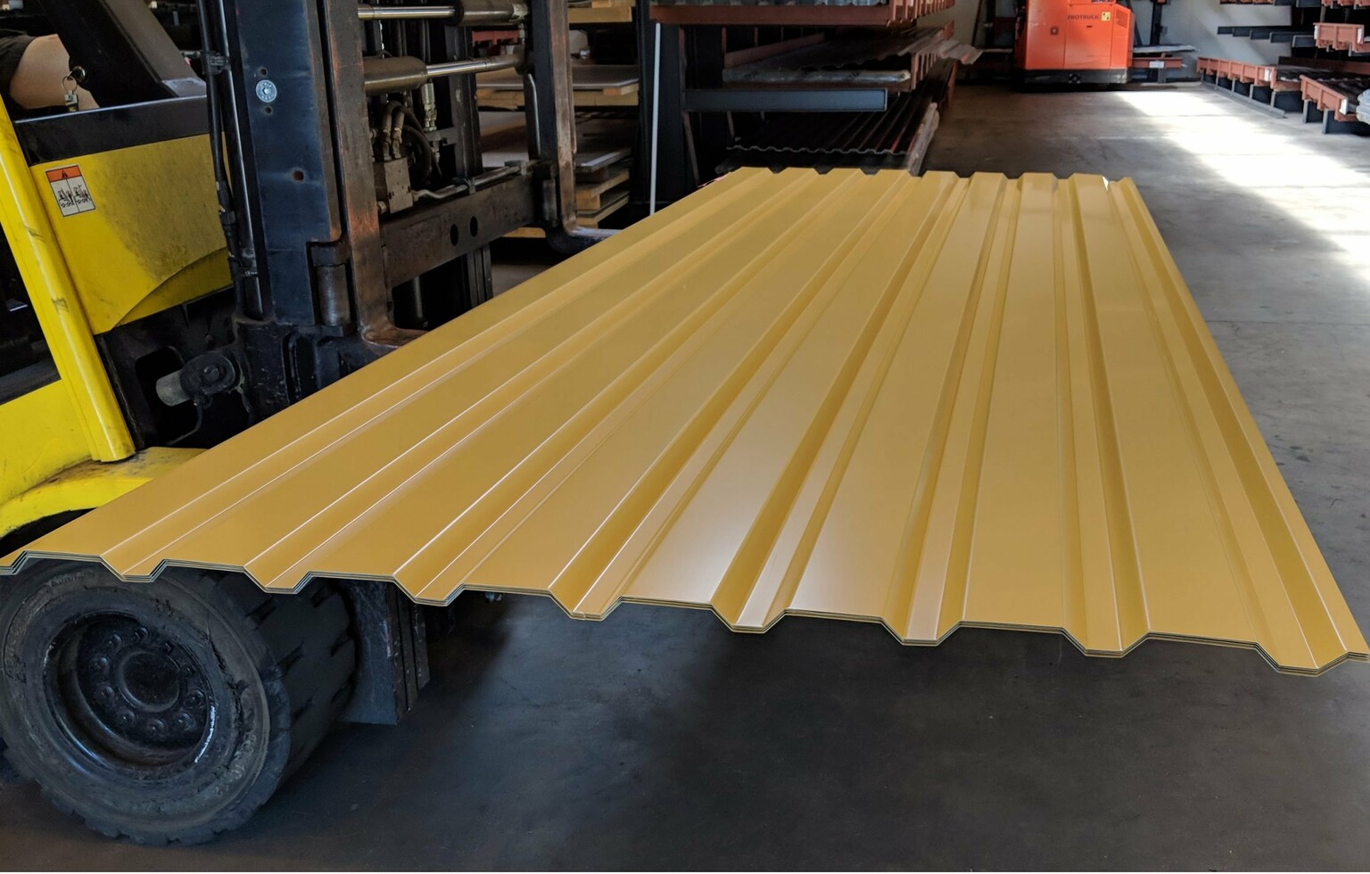 VP18 trapezplade Gul Ral 1002, 0,50mm, 30 stk. B 1,07 x L 3,00 meter ...